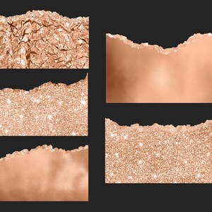 Rose Gold Glam Borders Clip Art, Torn Paper, Rose Gold Overlay ...