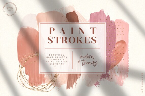 Paint Strokes Clip Art Paint Brush Clipart Acrylic Paint - Etsy