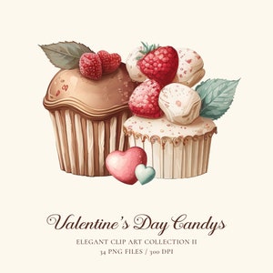 Valentine's Day Candys Clip Art, Cupcake Png, Love Clipart, Sweets ...