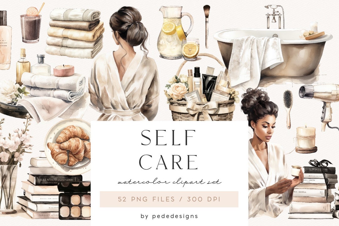 Self Care Clipart: Watercolor Spa Day Graphics (digital Download) - Etsy