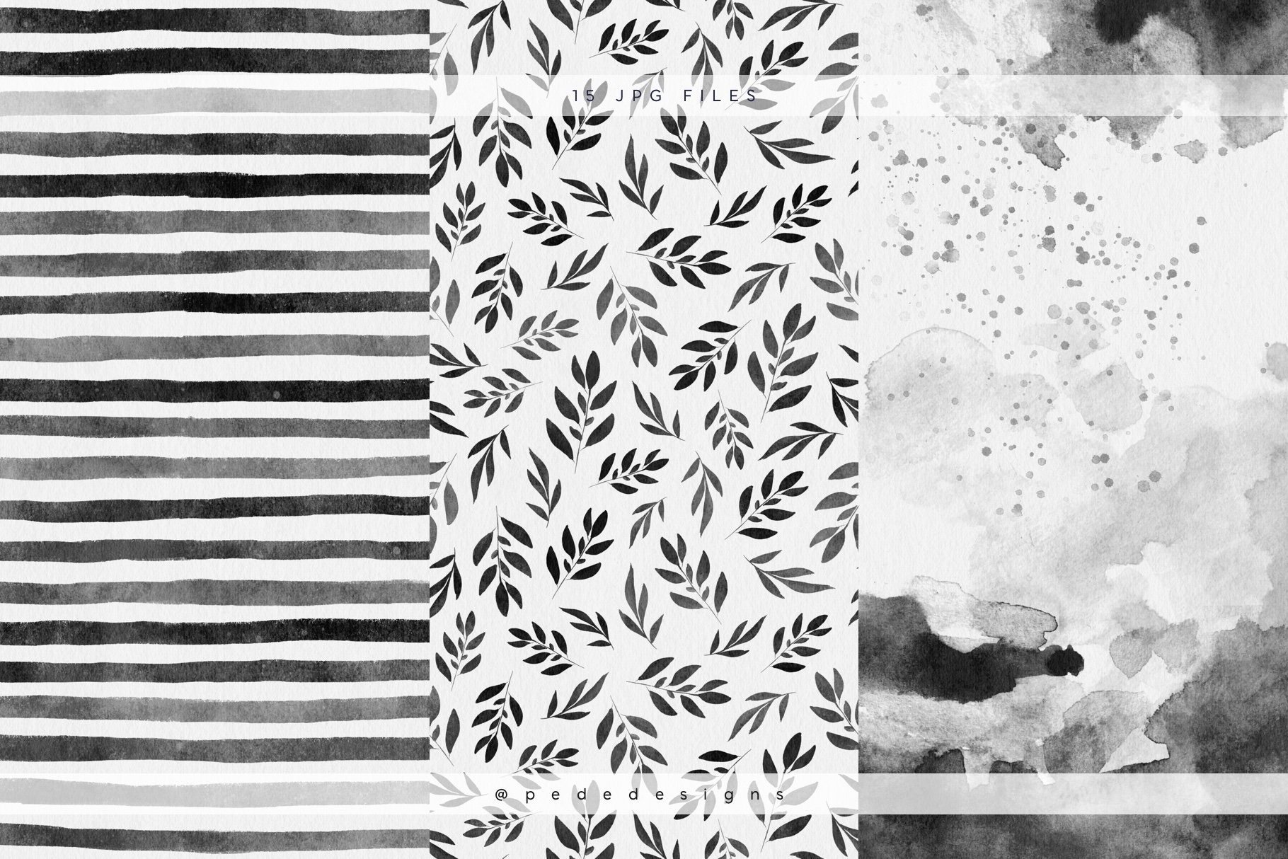 Black Watercolor Digital Paper Ink Watercolor Texture - Etsy