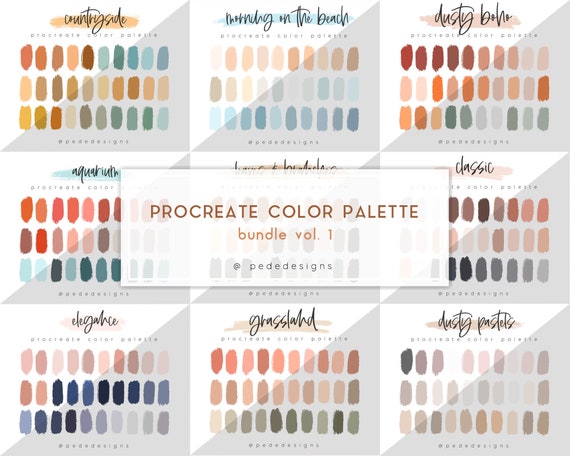 Bundle 50 Procreate Color Palette Color Swatches Ipad | Etsy