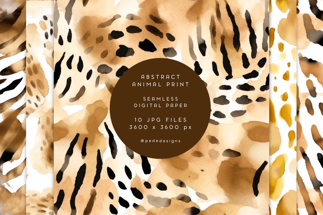 Watercolor Abstract Animal Skin Digital Papers, Safari Pattern ...