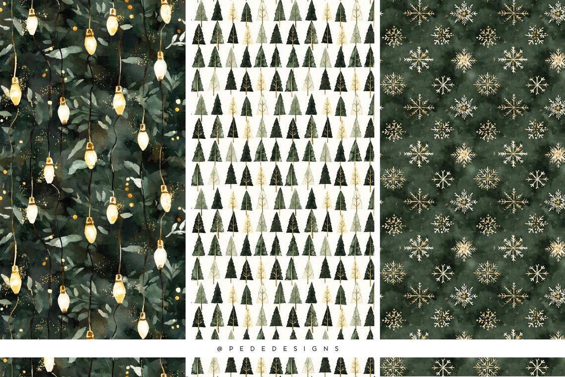 Family Holidays Digital Paper Pack, Christmas Digital Papers, Holiday ...