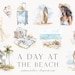 A Day at the Beach, Watercolor Summer Clipart, Travel, Girl Clipart ...