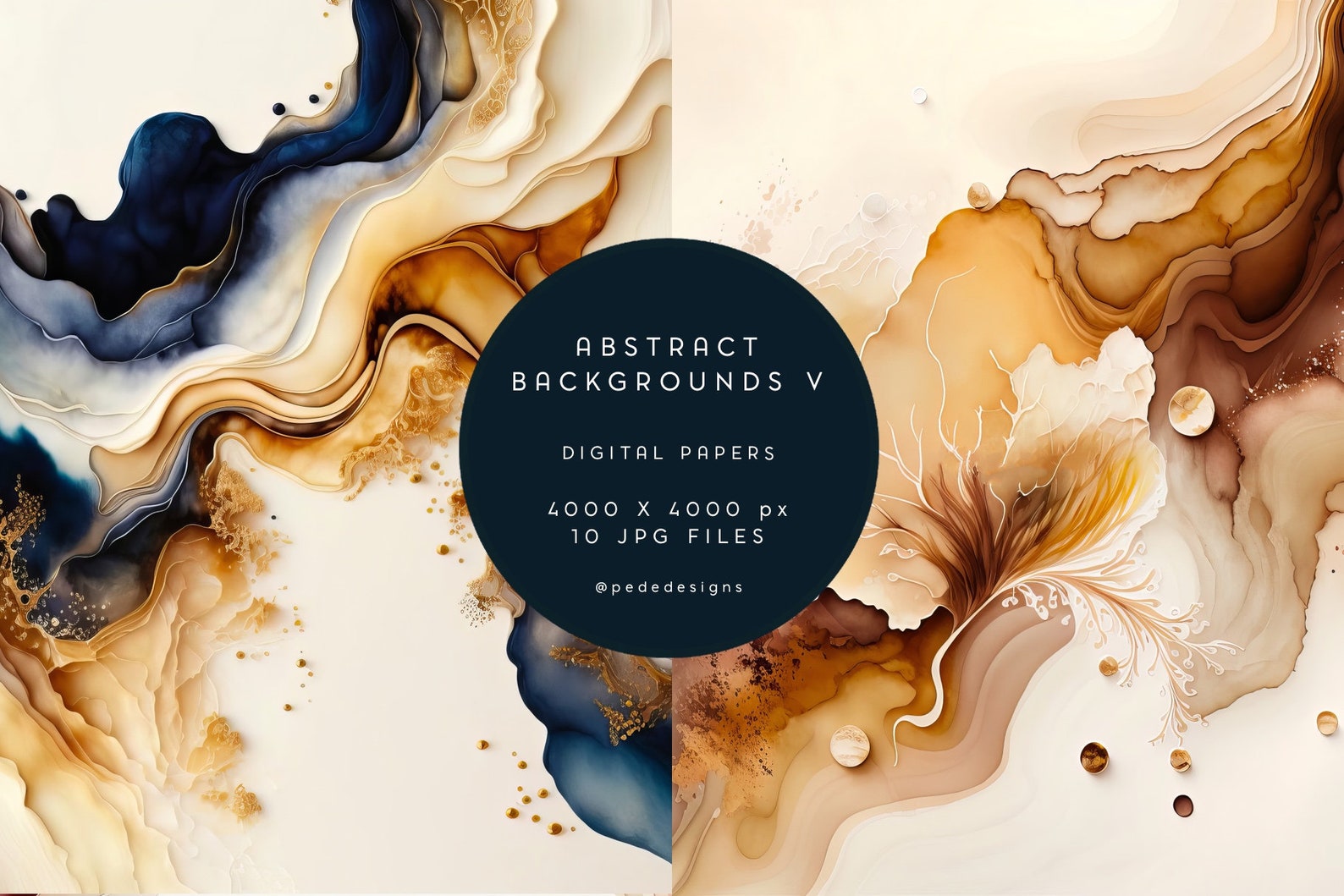 Abstract Backgrounds, Digital Paper Pack, Alcohol Ink Art, Navy Blue ...