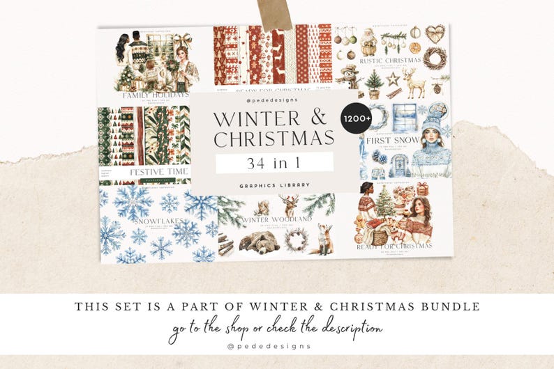 Family Holidays Digital Paper Pack, Christmas Digital Papers, Holiday ...