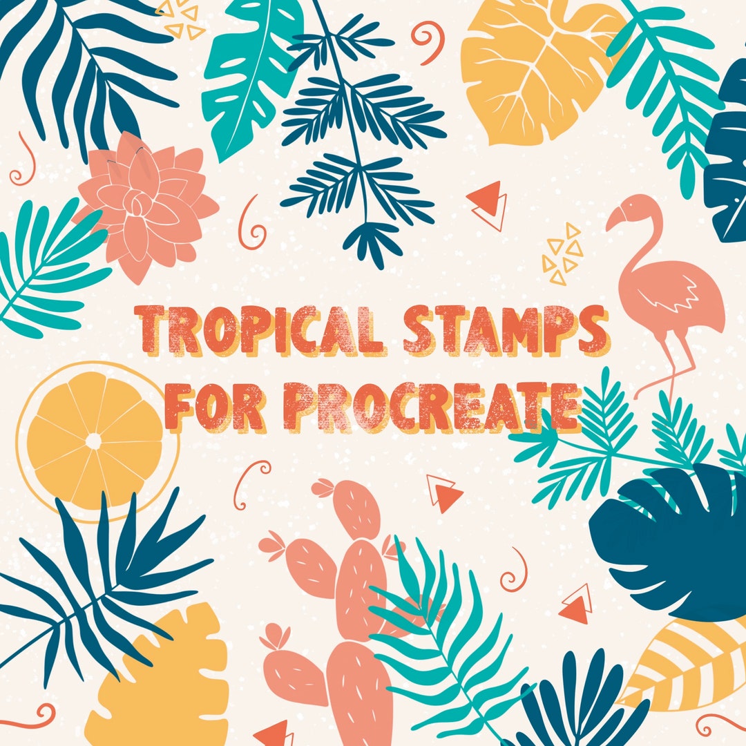 Tropical Stamps for Procreate, Stamp Brushes, Procreate Pack, Design ...