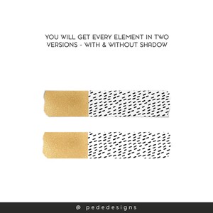 Washi Tapes Clip Art, Digital Elements, PNG Files, Goodnotes Stickers ...