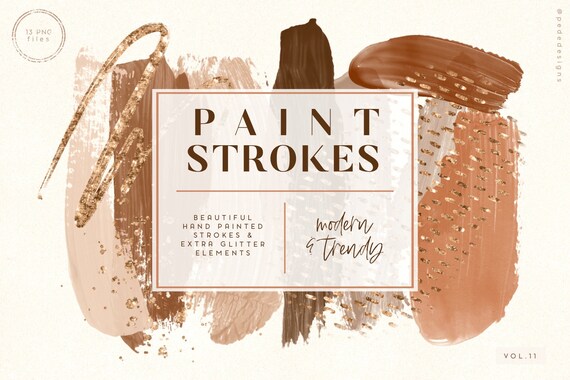 Paint Strokes Clip Art Paint Brush Clipart Acrylic Paint - Etsy