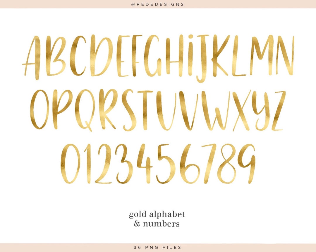 Gold Foil Alphabet Clipart, Gold Foiled Digital Alphabet, Letters ...