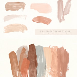 Paint Strokes Clip Art, Paint Brush Clipart, Acrylic Paint, Glitter ...