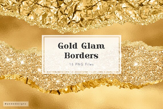 Gold Glam Borders Clip Art Gold Torn Paper Gold Overlay - Etsy