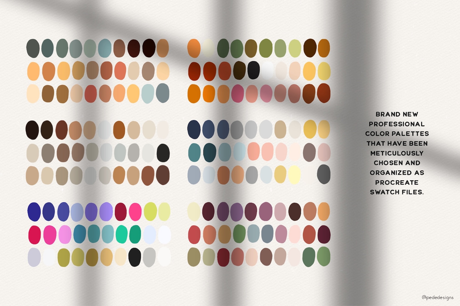 55 Procreate Color Palettes, Color Swatches, iPad Illustration, Boho ...