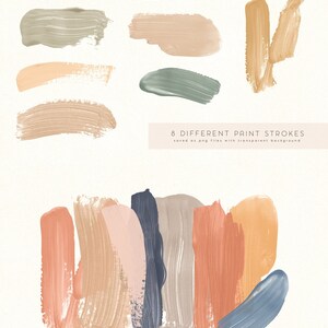 Paint Strokes Clip Art, Paint Brush Clipart, Acrylic Paint, Glitter ...