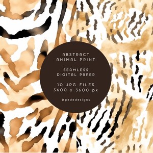 Watercolor Abstract Animal Skin Digital Papers, Safari Pattern ...