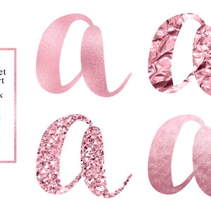 Pink Alphabet Clip Art, 4 Luxury Styles, Pink Foil, Pink Glitter, Pink ...