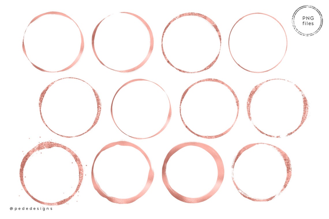 Rose Gold Circle Frames Clipart Rose Gold Design Elements - Etsy