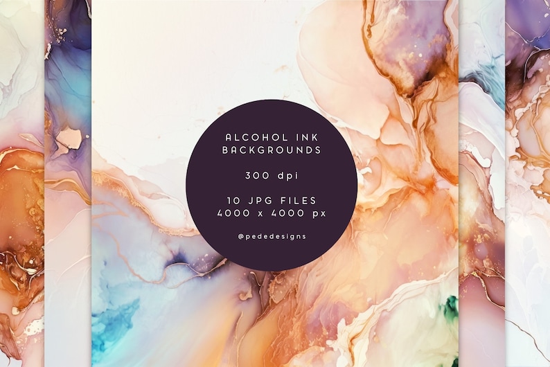Alcohol Ink Backgrounds Digital Paper Pack Delicate Alcohol - Etsy
