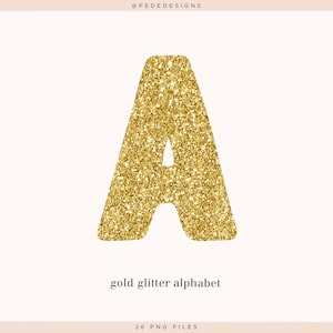 Gold Glitter Alphabet Clipart, Gold Glitter Digital Alphabet, Letters ...
