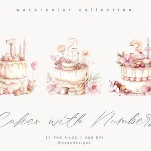 Cakes With Numbers Clipart, Birthday Clipart, Anniversary Png, Dessert ...