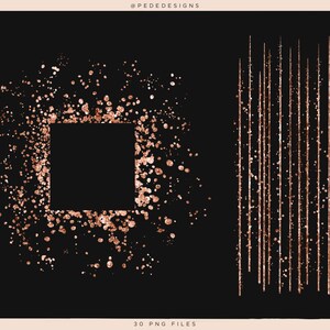 Rose Gold Frames Clip Art, Glitter Geometric, Sparkly Design Elements ...