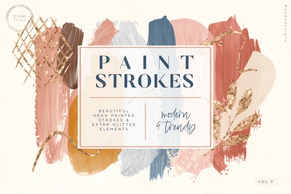Paint Strokes Clip Art Brush Stroke Clipart Acrylic Paint - Etsy