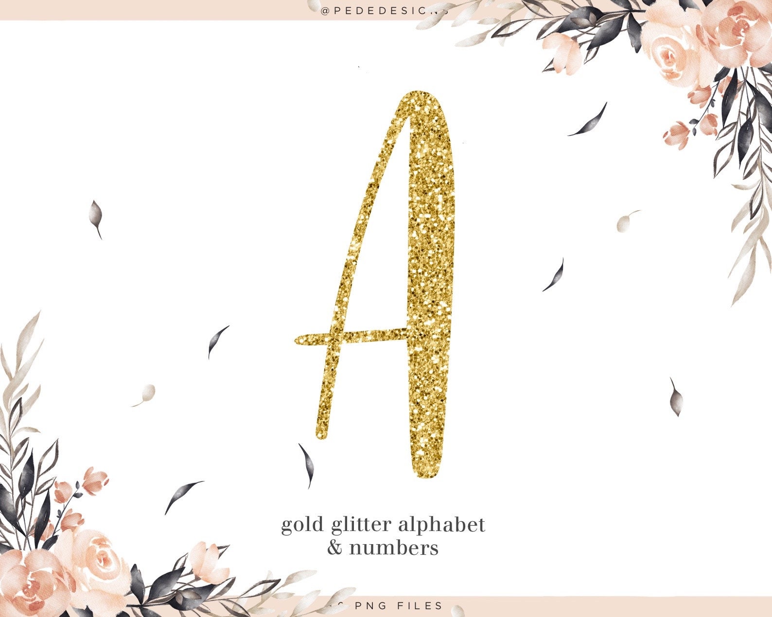 Gold Glitter Alphabet Clipart Gold Glitter Digital Alphabet - Etsy