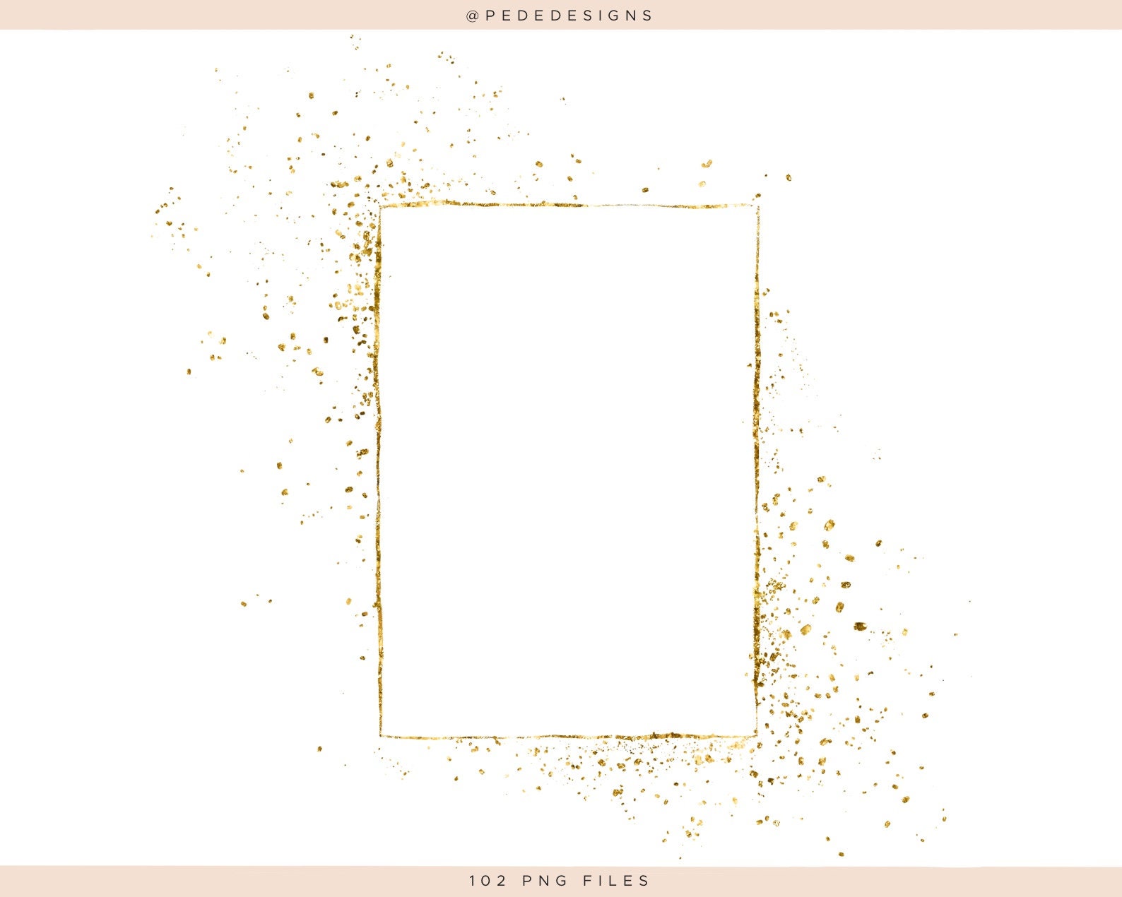 Gold Frames Clip Art Glitter Geometric Sparkly Design - Etsy