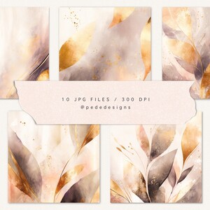 Abstract Backgrounds, Botanical Art, Digital Paper Pack, Leafy ...