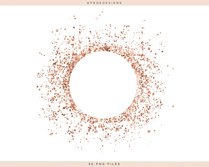 Rose Gold Frames Clip Art Glitter Geometric Sparkly Design - Etsy