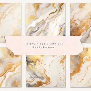 Elegant Marble Backgrounds, Digital Paper Pack, Marble Texture With ...