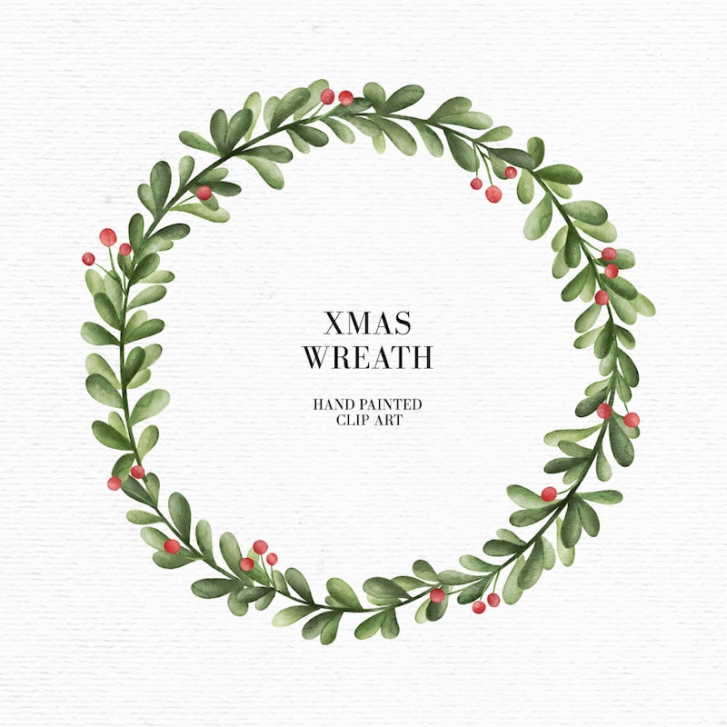 Christmas Wreaths Clipart - Etsy Australia