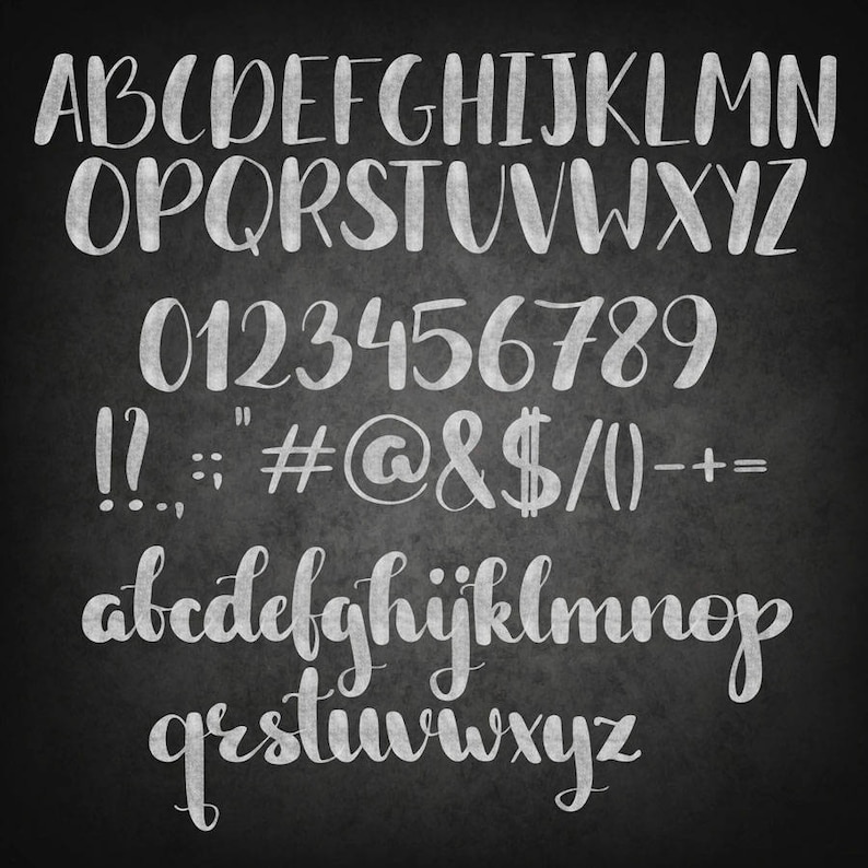 Chalkboard Alphabet Clipart, Digital Chalk Font Clipart, Hand-lettering ...