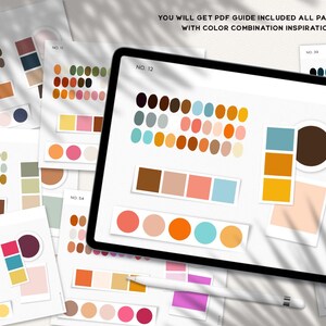 55 Procreate Color Palettes, Color Swatches, iPad Illustration, Boho ...