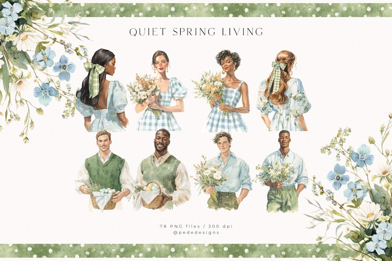 Quiet Spring Living Watercolor Illustrations | Cottagecore Home | Soft ...