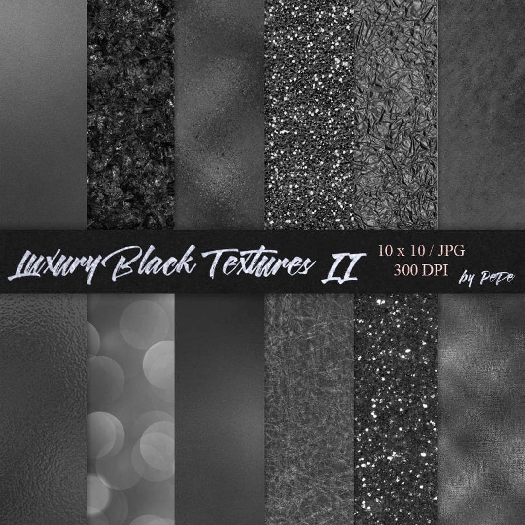 Luxury Black Digital Paper, Foil Background, Glitter Textures, Black ...