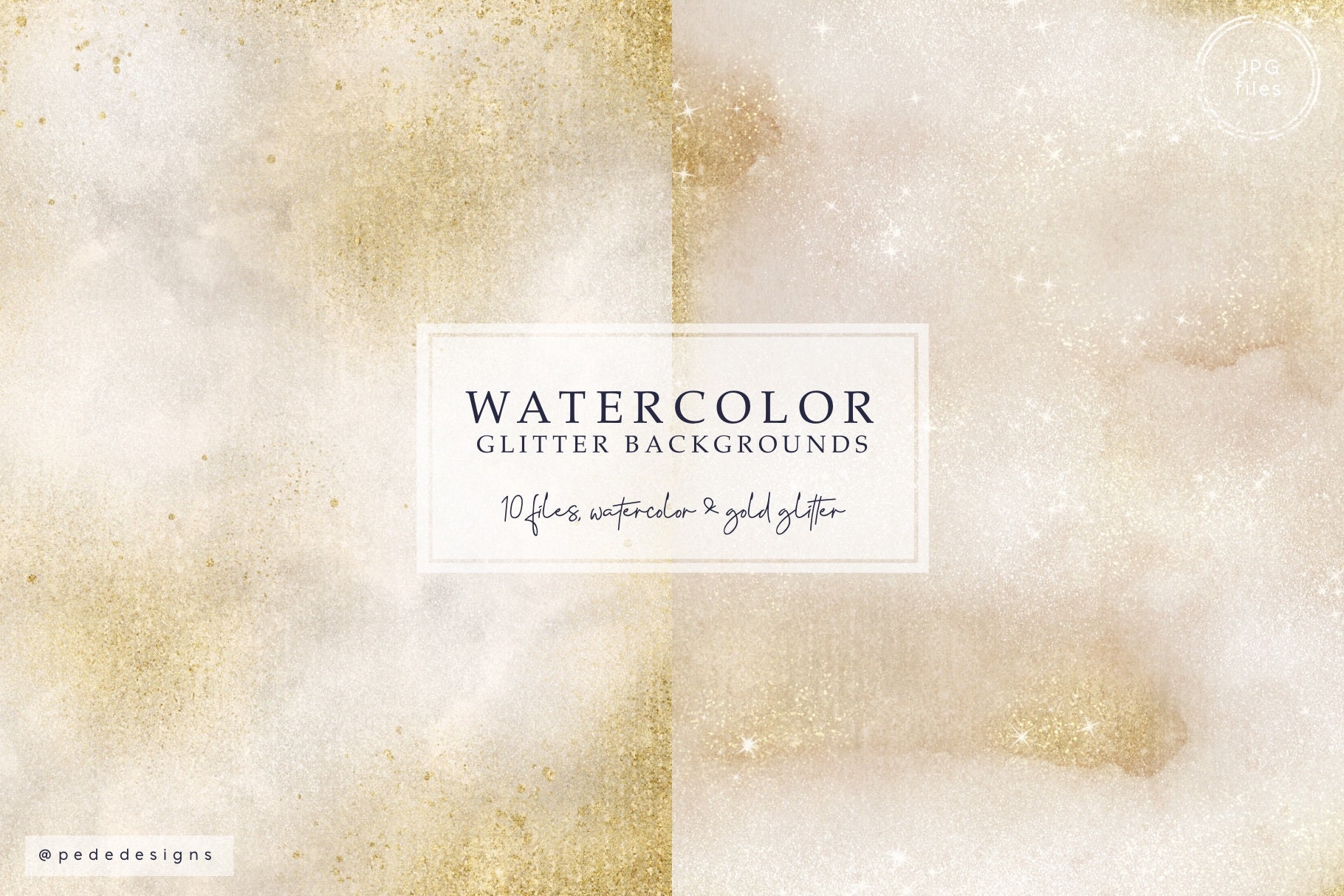 Watercolor Glitter Backgrounds, Gold Glitter, Watercolor Digital Paper ...