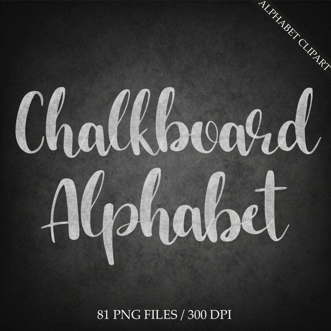 Chalkboard Alphabet Clipart, Digital Chalk Font Clipart, Digital ...