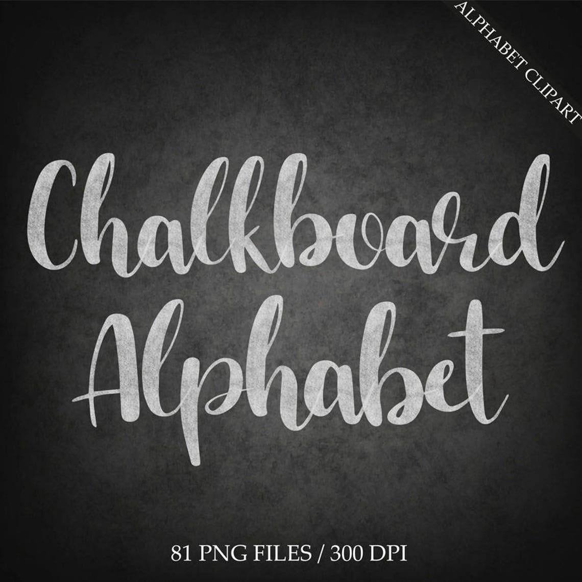 Chalkboard Alphabet Clipart, Digital Chalk Font Clipart, Digital ...