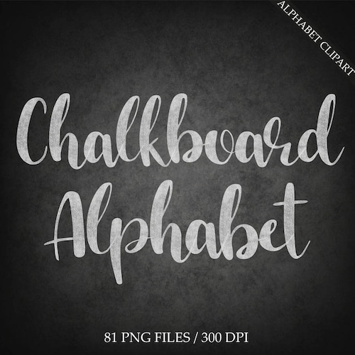 Chalkboard Alphabet Clipart Digital Chalk Font Clipart - Etsy