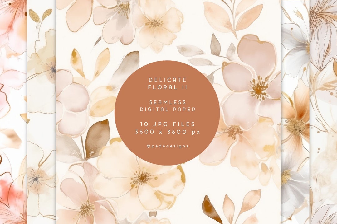 Watercolor Floral Digital Paper, Watercolor Floral Pattern, Seamless ...