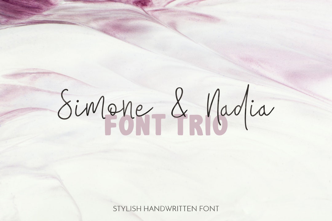 Simone & Nadia Font Trio, Handletterd Font, Modern Handwriting Font ...