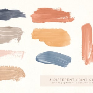 Paint Strokes Clip Art, Paint Brush Clipart, Acrylic Paint, Glitter ...