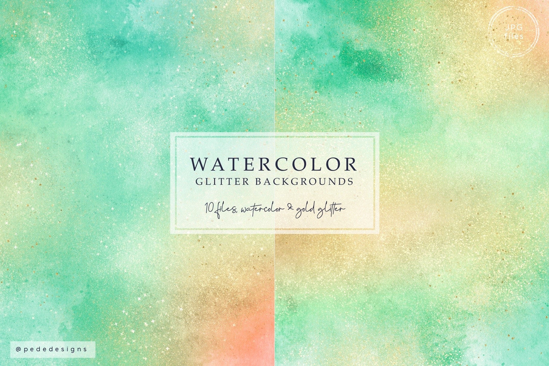 Watercolor Glitter Backgrounds, Gold Glitter, Watercolor Digital Paper ...