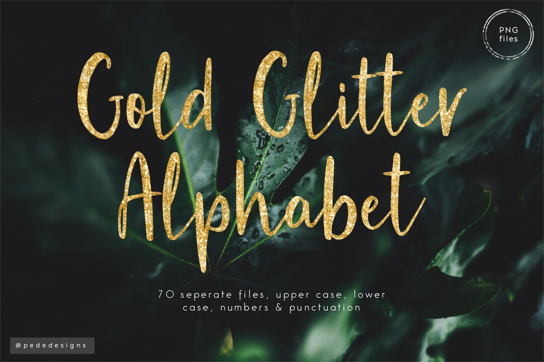 Sparkle Alphabet Clip Art, Gold Glitter Alphabet, Upper Case, Lower ...