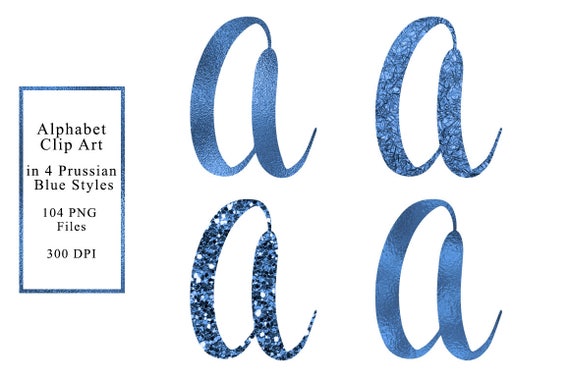 Letras Abecedario Cursivas Em Glitter Azul Lettering, 56% OFF