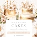 Beige & Gold Cakes Clipart, Wedding Clipart, Birthday Cake Illustration ...