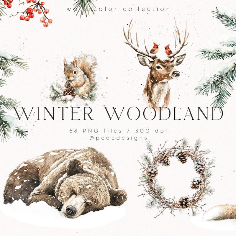 Printable Winter Woodland - Etsy