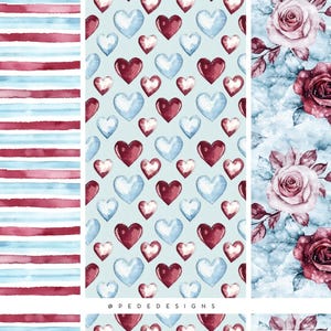 Winter Romance Digital Paper Pack, Valentine's Digital Papers, Love ...